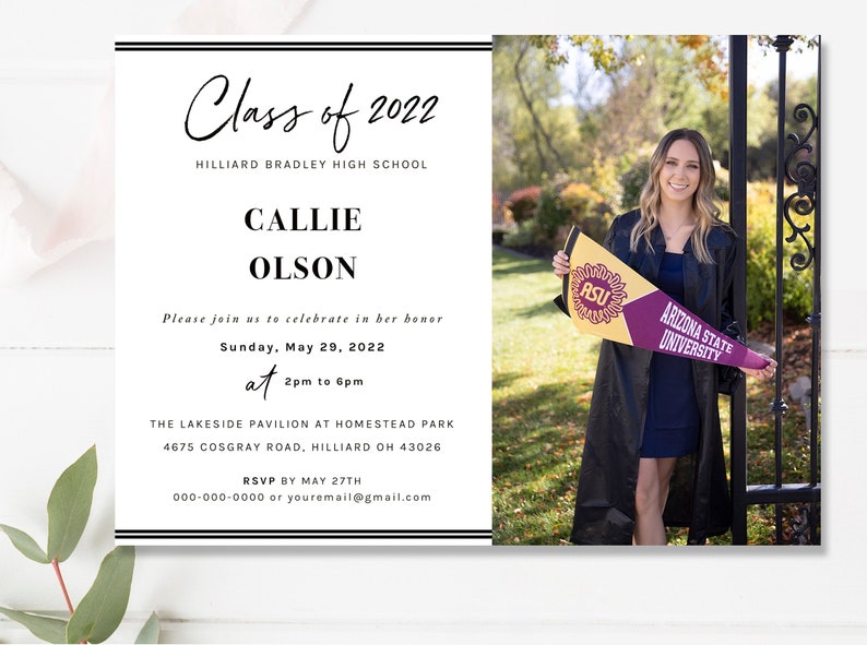 EDITABLE Graduation Party Invitation Class of 2022 Graduation | Etsy