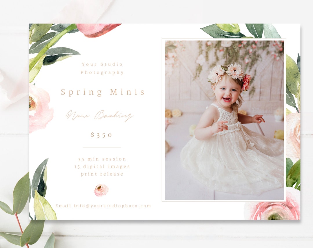 Floral Spring Mini Session Template, Spring Minis Template ...