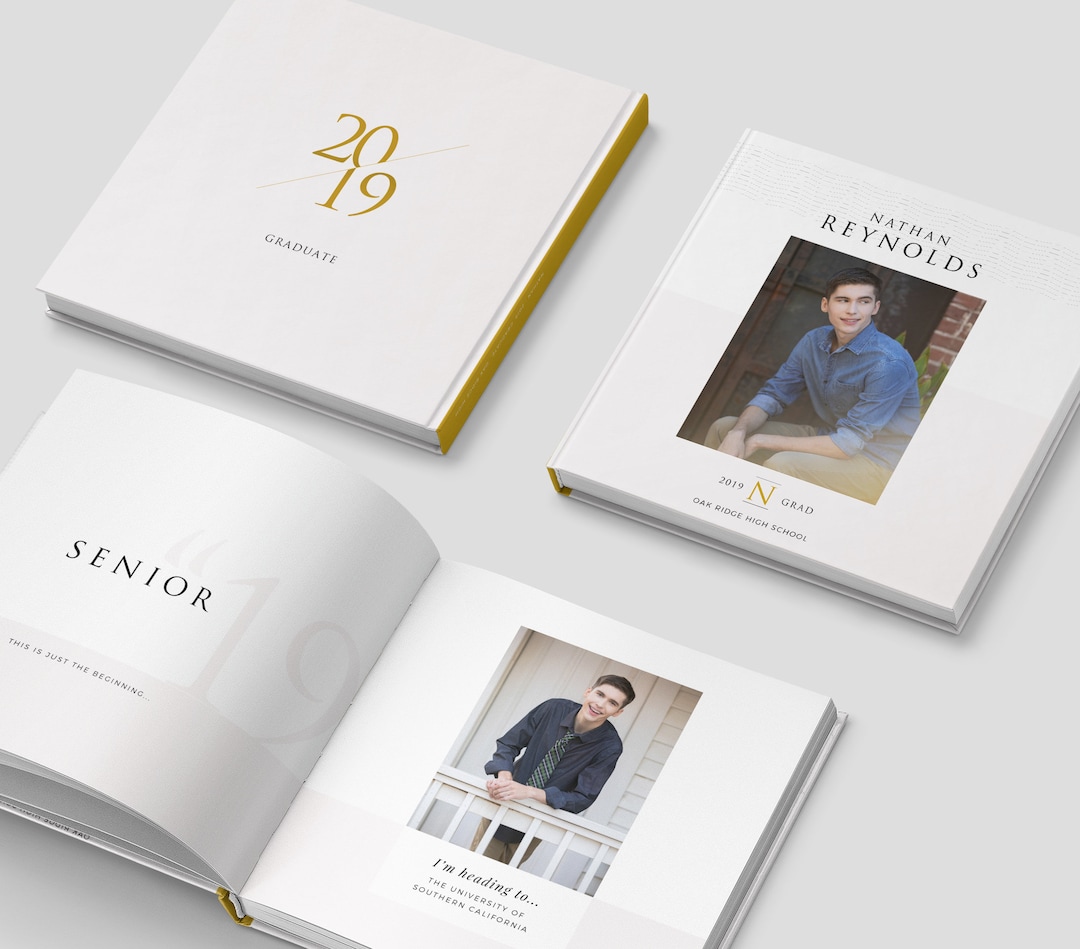 Classic Senior Album Template, Graduation Photo Book Template ...