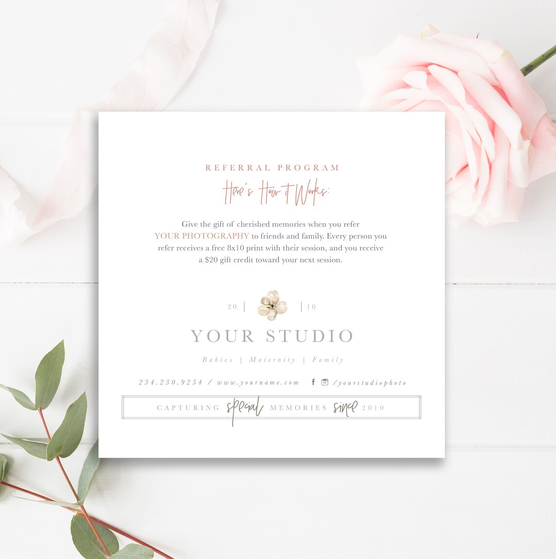 Photography Referral Card Template Referral Program | Etsy