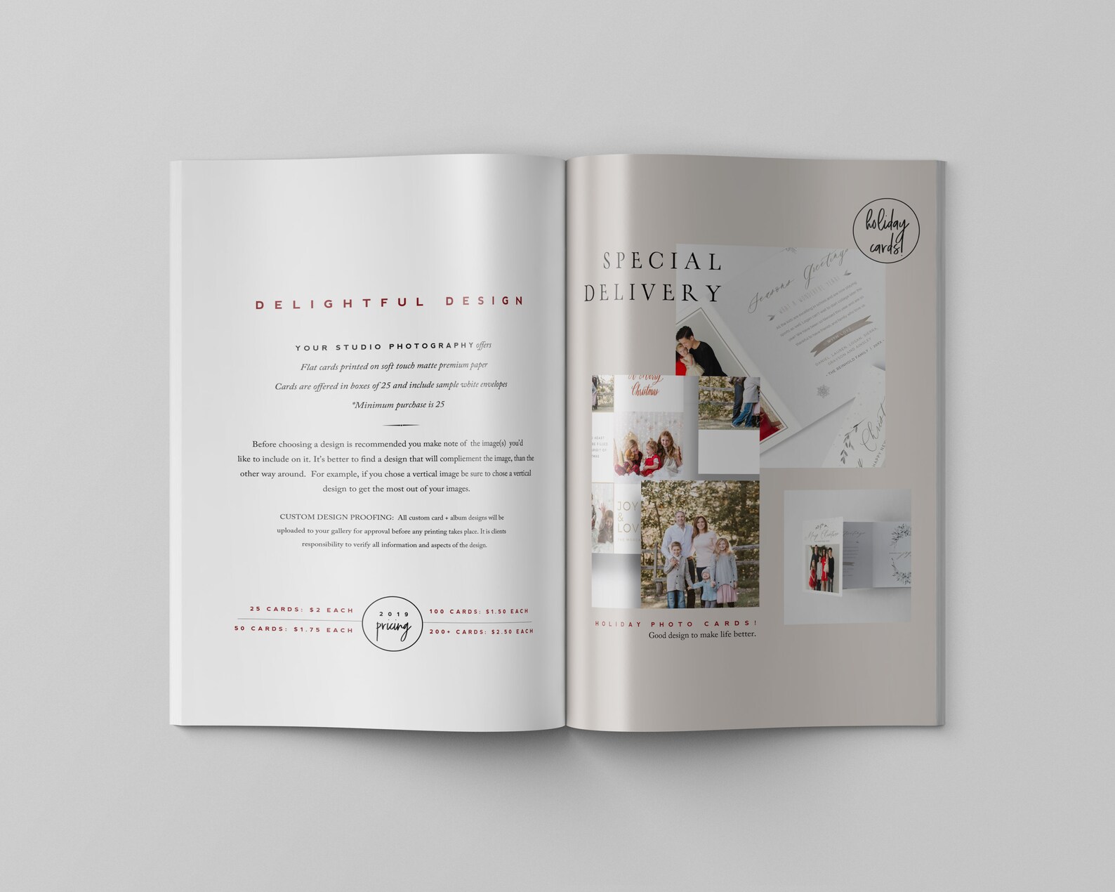 Christmas Card Catalog Template Catalog Photoshop Template | Etsy