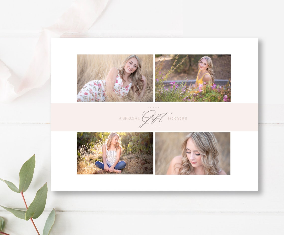 Photo Gift Card Template Photographer Gift Certificate - Etsy