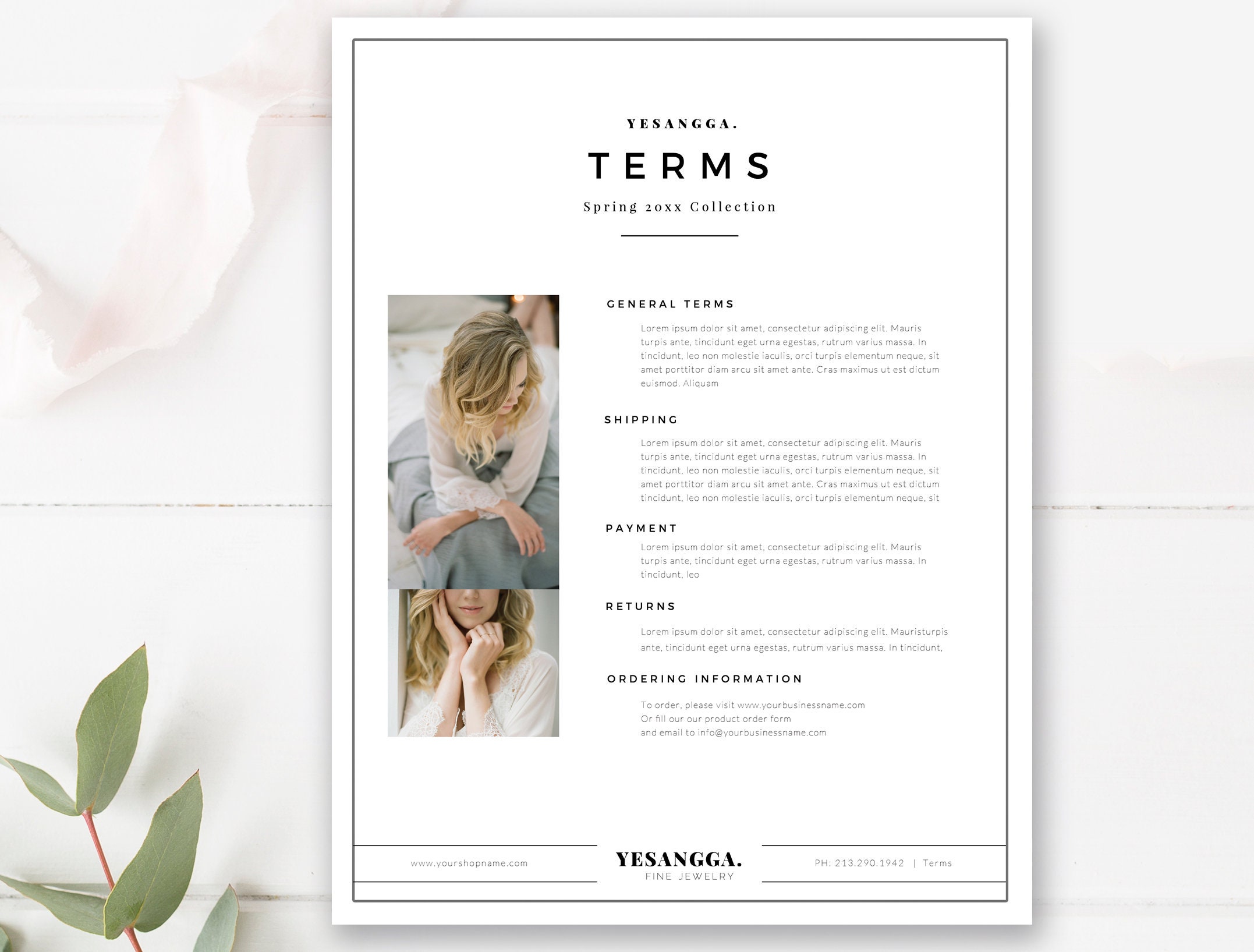 Canva Photoshop MS Word Minimalist Order Form Template | Etsy Canada