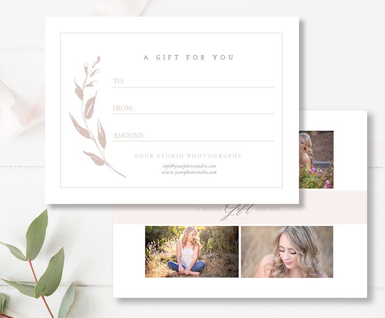 Photo Gift Card Template Photographer Gift Certificate - Etsy