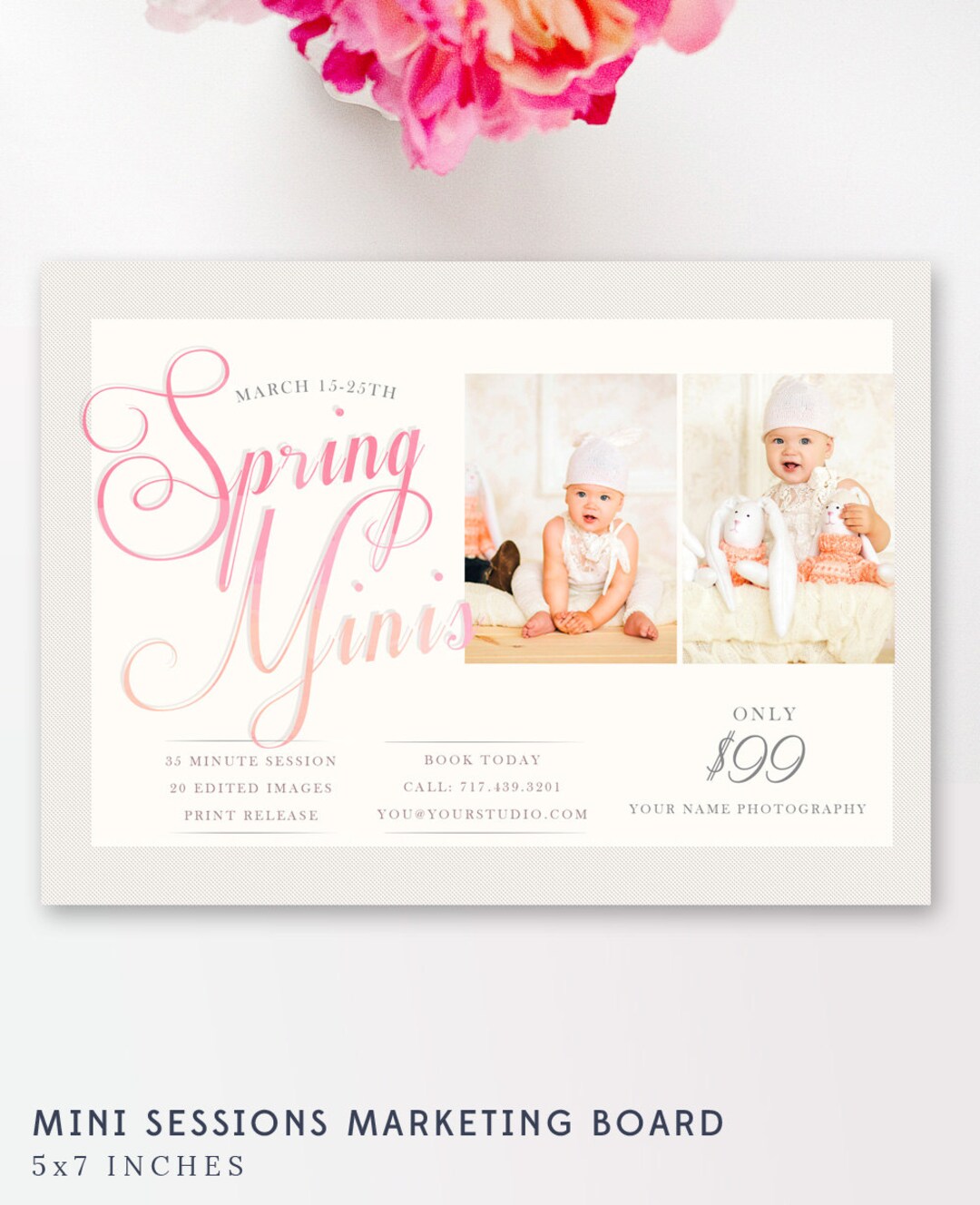 Spring Mini Session Marketing Board, Photoshop Template - INSTANT ...