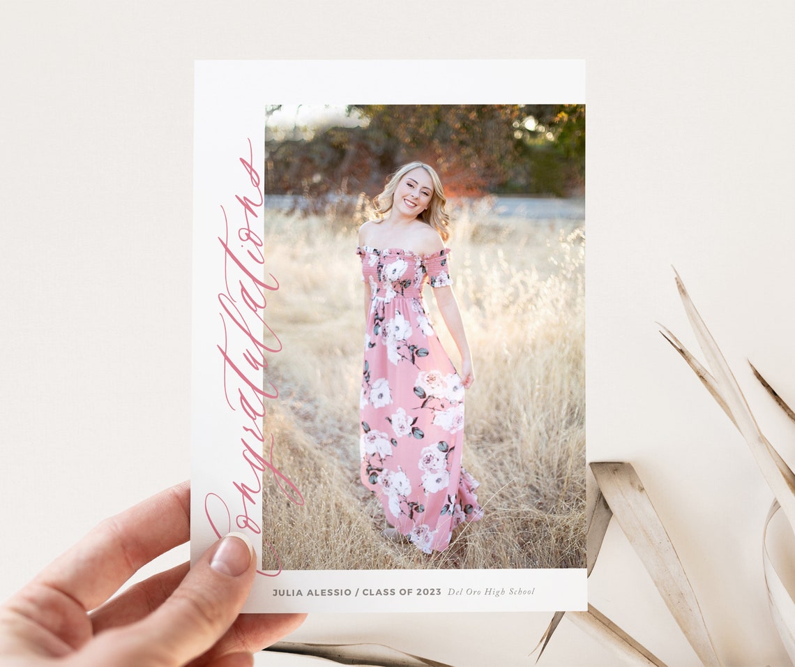 Girls Graduation Card Template Class of 2022 Senior | Etsy