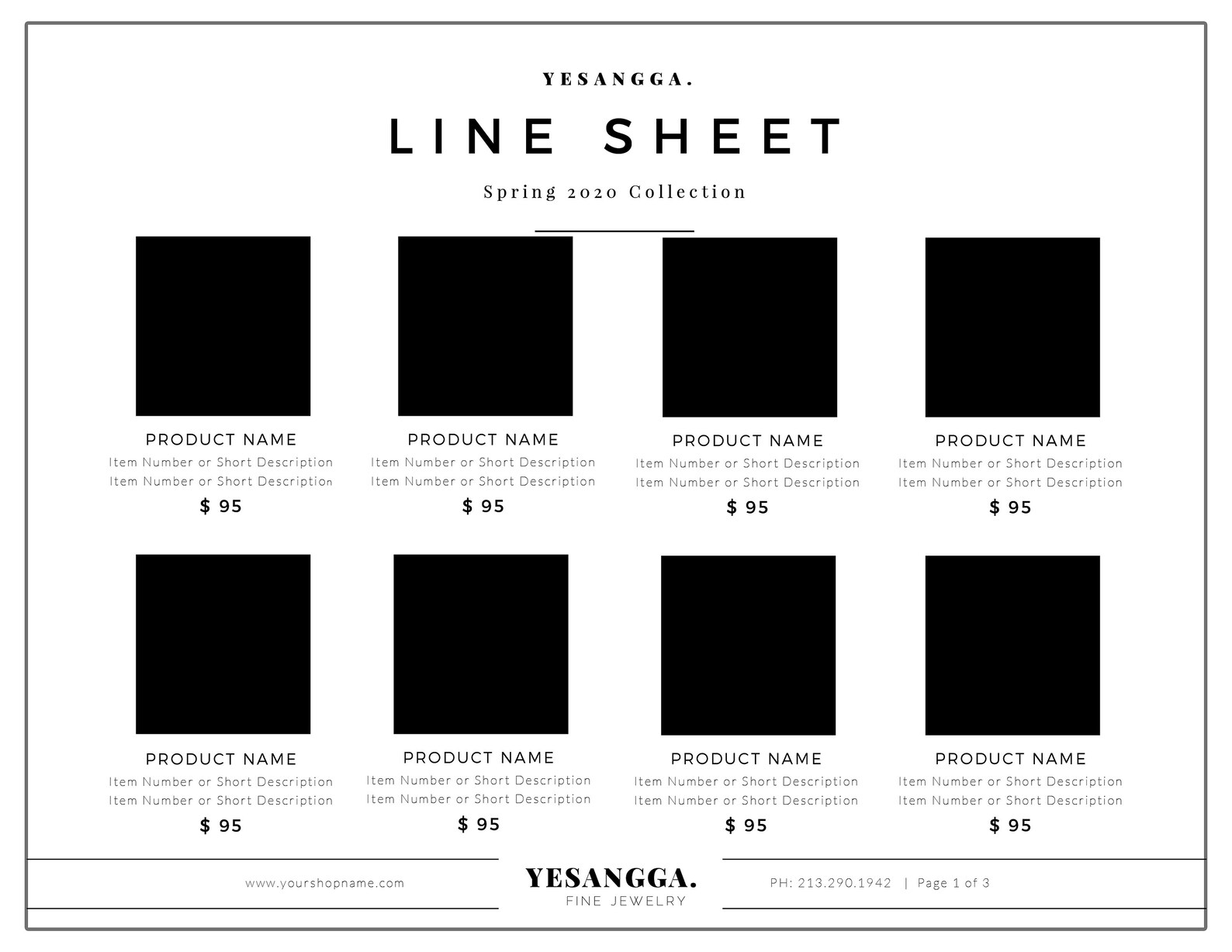 Canva Photoshop Indesign and MS Word Minimalist Line Sheet - Etsy