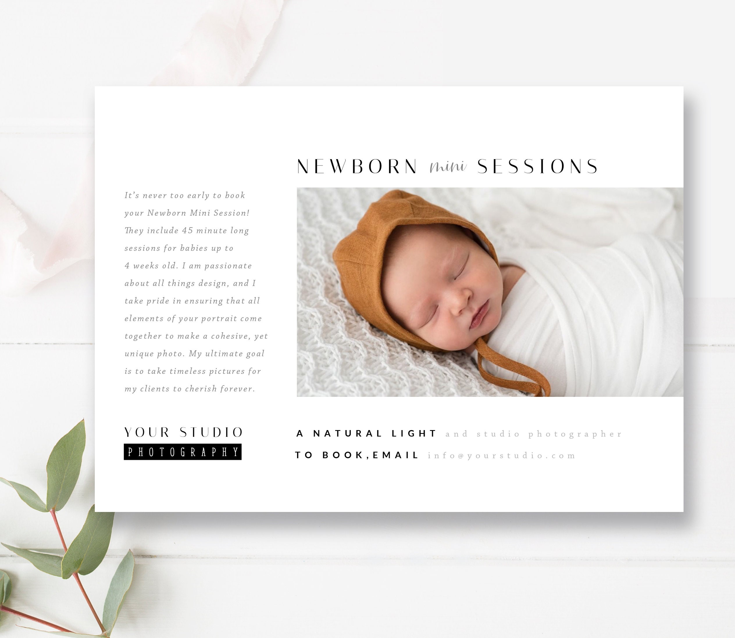 Classic Newborn Photography Promo Flyer Template Mini - Etsy