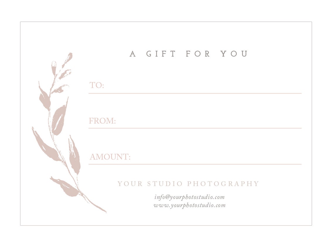 Photo Gift Card Template Photographer Gift Certificate - Etsy
