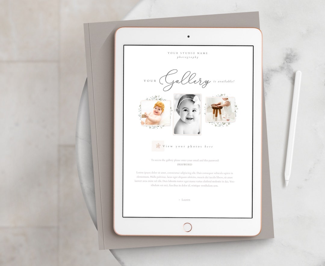 Your Gallery is Ready E-Mail Vorlage, Fotograf E-Mail Vorlage ...
