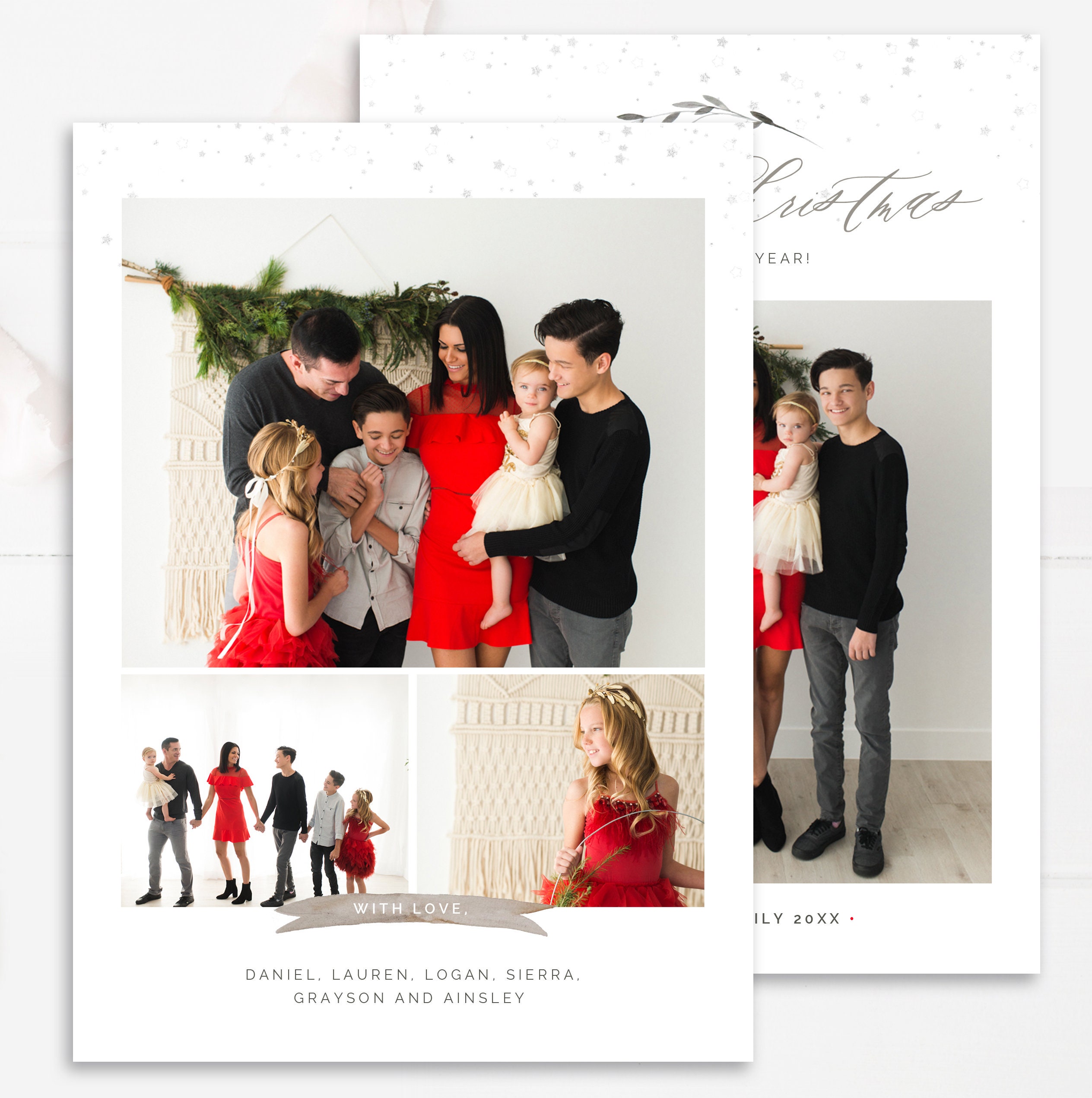 Holiday Christmas Card Template Bundle for Photographers | Etsy