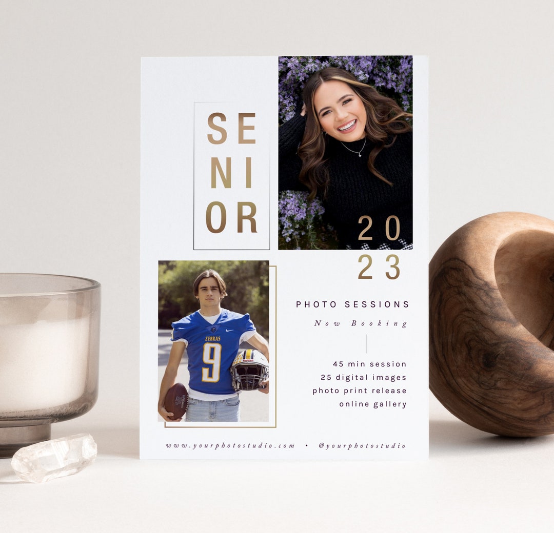 Senior Photo Session Template, 7x5 Graduation Photo Session Promo Card ...