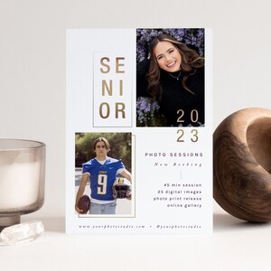 Senior Photo Session Template, 7x5 Graduation Photo Session Promo Card ...