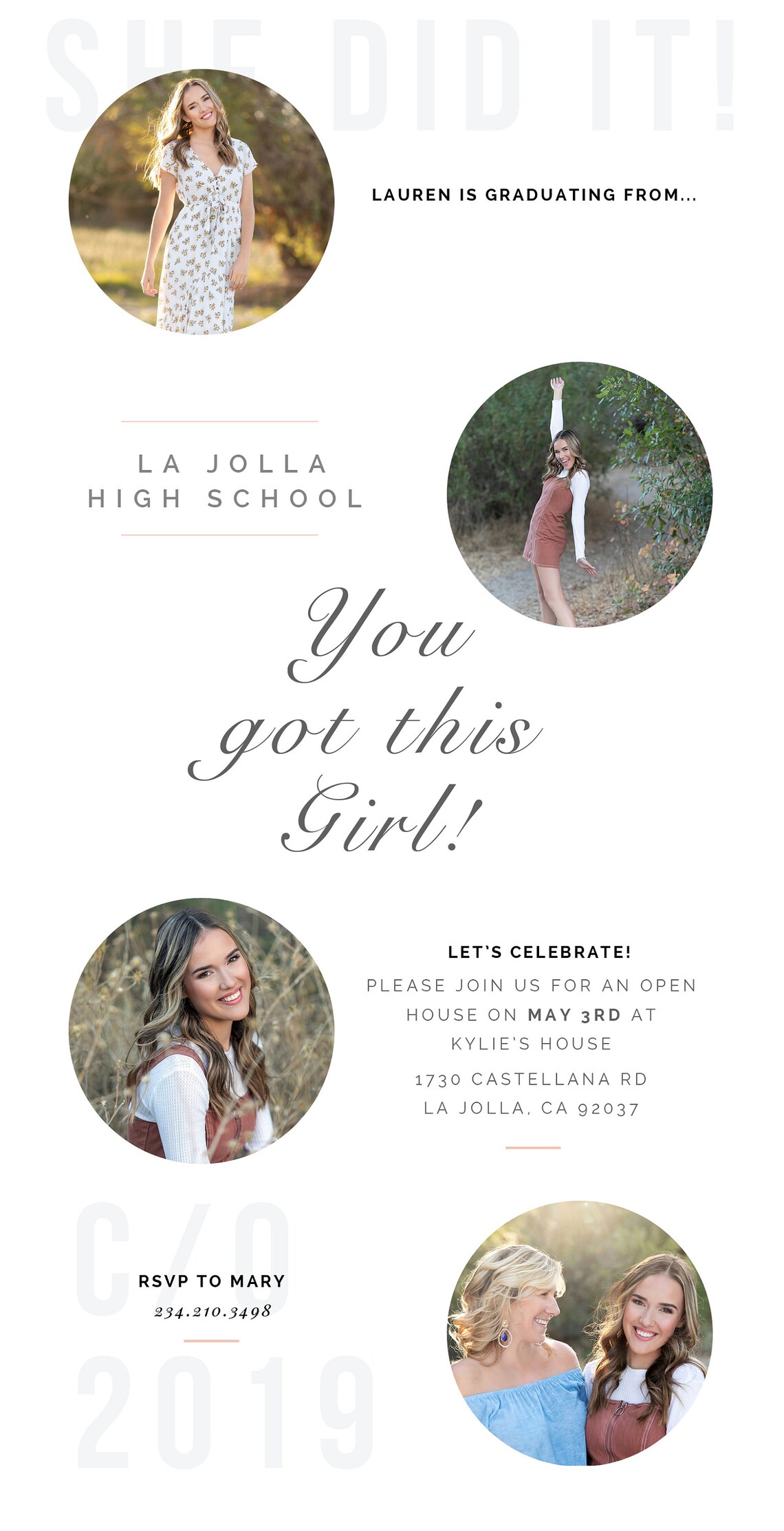 Folded Girls Graduation Party Invitation High School - Etsy