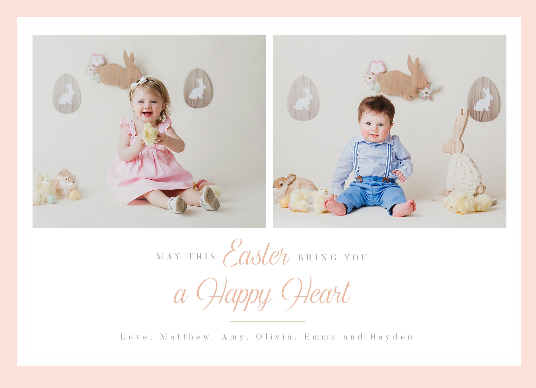 Easter Photo Card Template Happy Easter Card Photoshop | Etsy
