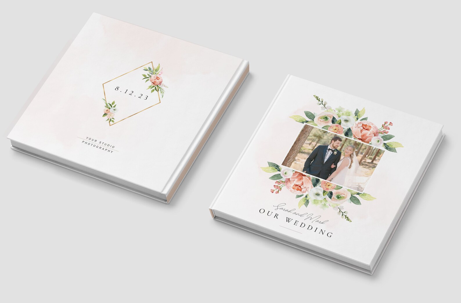 Wedding Album Cover Template Photo Book Cover Template for - Etsy