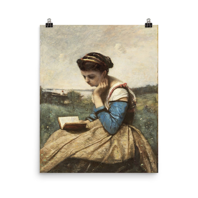 Portrait of Woman Reading by the Sea (PRINT) // FREE SHIPPING ...