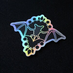 Bat Amulet Holographic Sticker Flair, Dark, Gothic, Dracula, Vampire ...