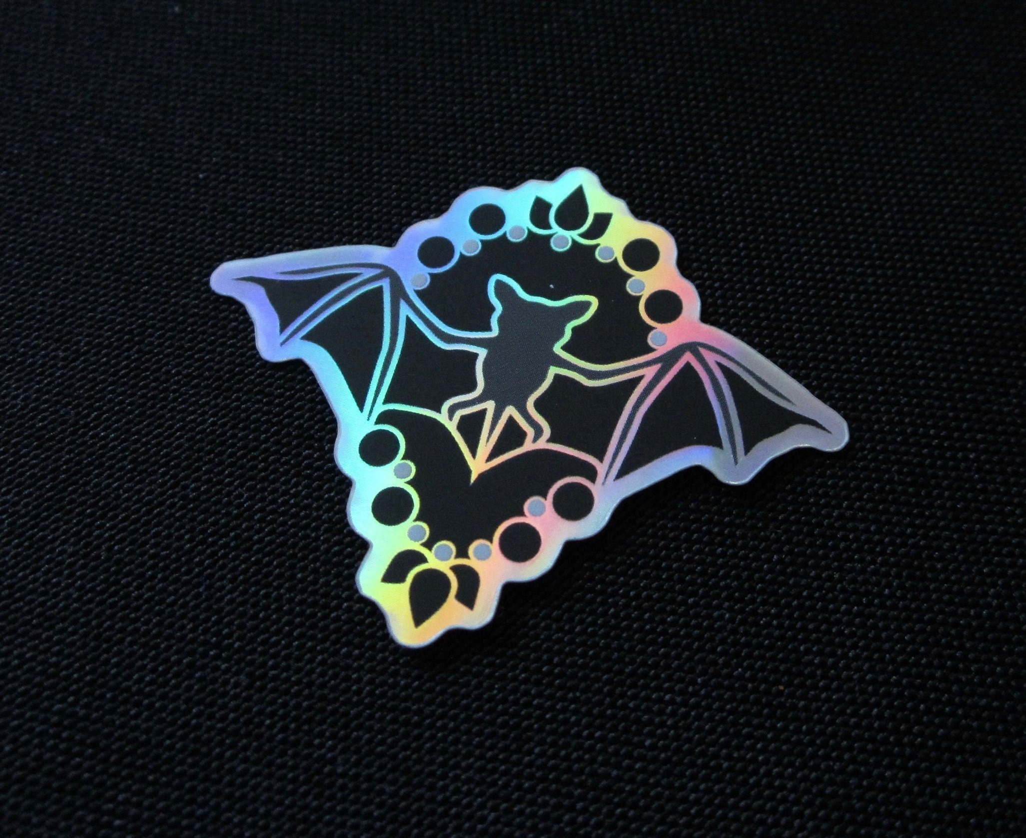 Bat Amulet Holographic Sticker Flair Dark Gothic Dracula | Etsy