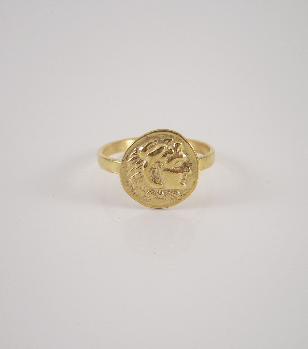 Cool Signet Historical Ring, 0.47in Round, Alexander With Lionhead ...