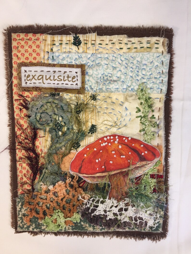 Wall Hanging, Fabric Art, Textile Collage, One of a Kind Art Piece - Etsy