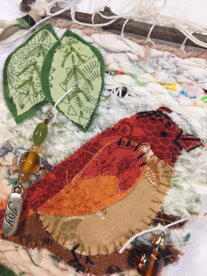 Wall Hanging Weaving Woven Decor Bird Gift for Friend Nature Boho ...