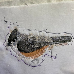 Slow Stitching Kit Bird Appliqué Pattern Tufted Titmouse Art Quilt ...