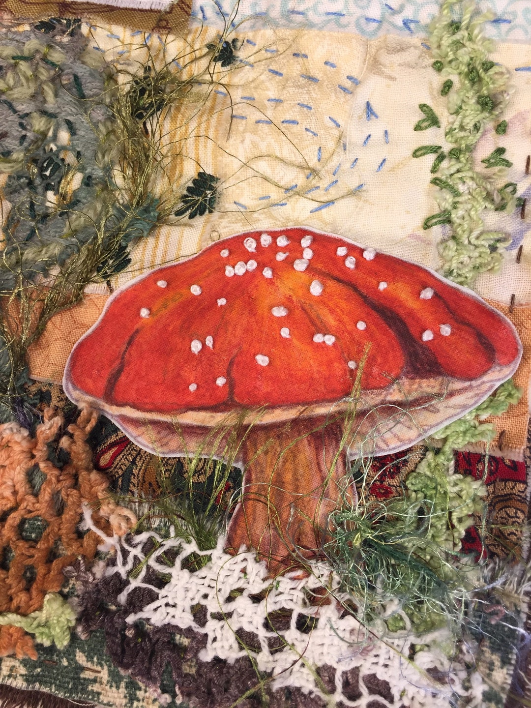 Wall Hanging, Fabric Art, Textile Collage, One of a Kind Art Piece - Etsy