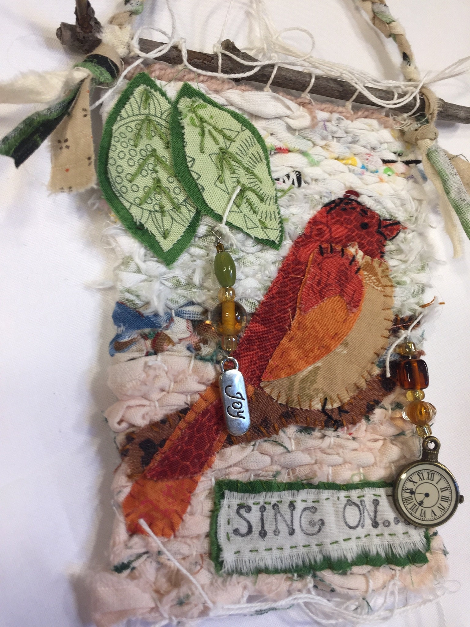 Wall Hanging Weaving Woven Decor Bird Gift for Friend Nature Boho ...