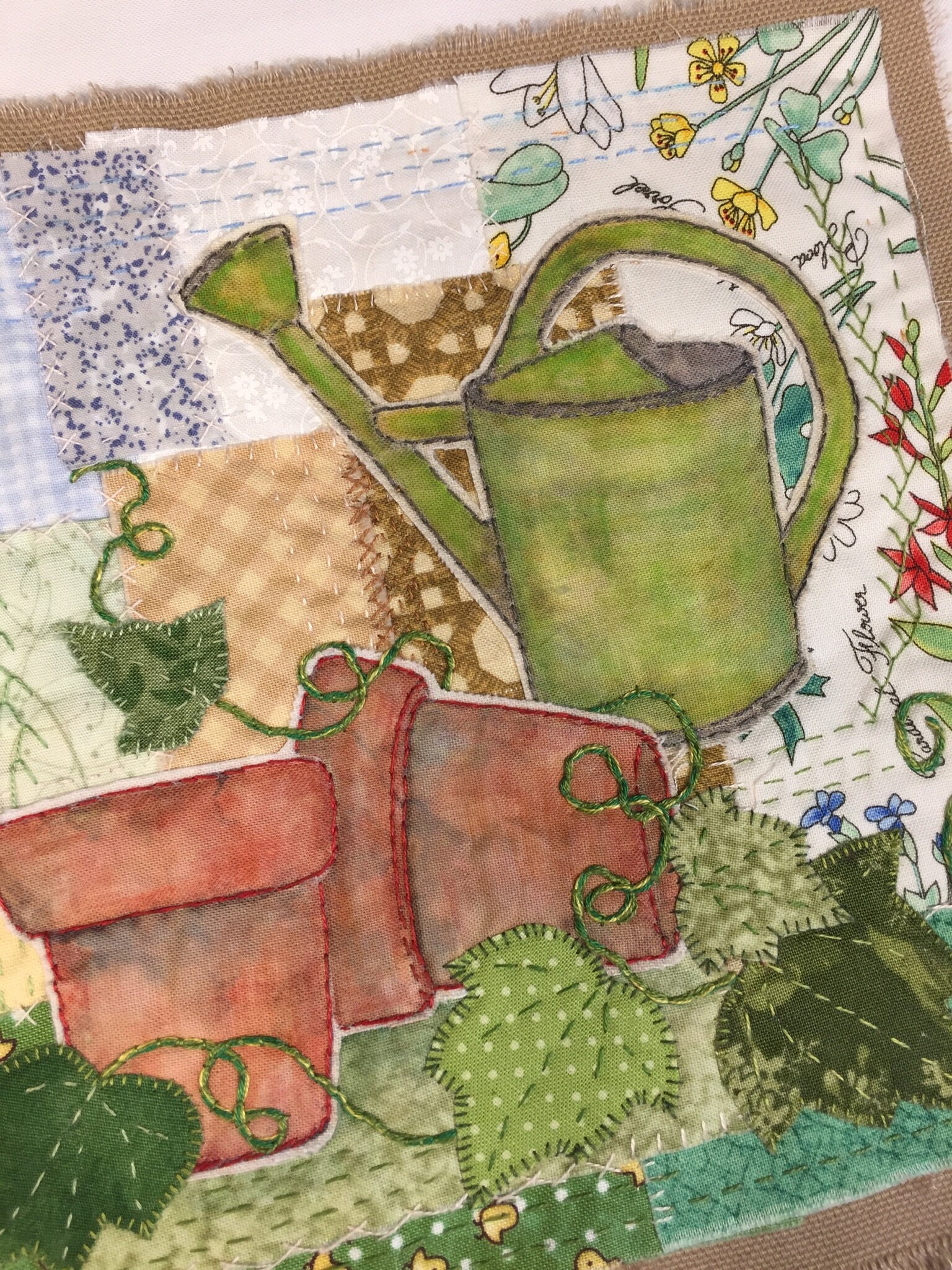 Wall Hanging Garden Nature Decor Gift for Spring Hand Sewn Fabric ...