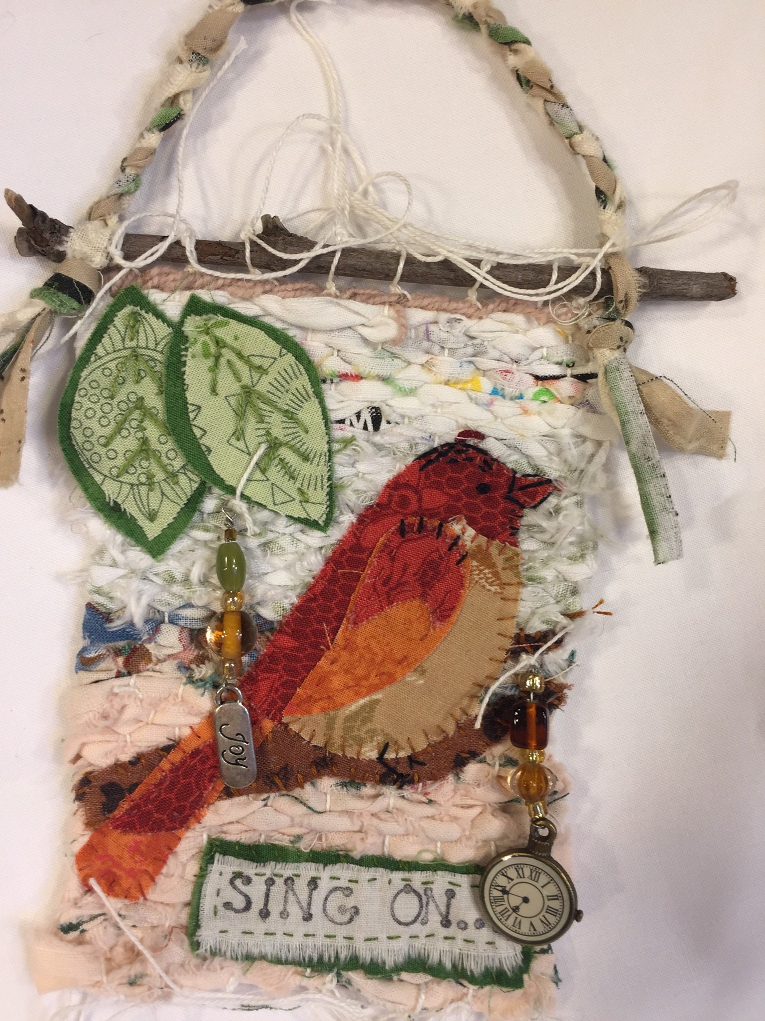 Wall Hanging Weaving Woven Decor Bird Gift for Friend Nature Boho ...