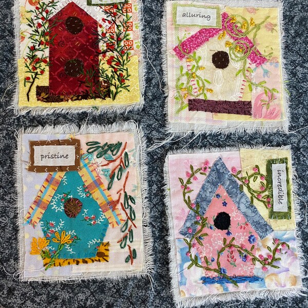 Fabric Collage Art - Etsy
