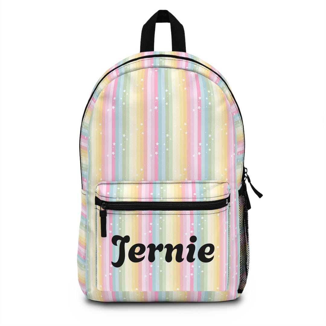 Personalized Rainbow Striped Backpack: Kids Back-to-school Bag - Etsy