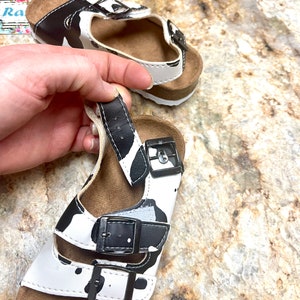 COW PRINT Sandals, Kids WESTERN Cow Cork Sandals - Etsy