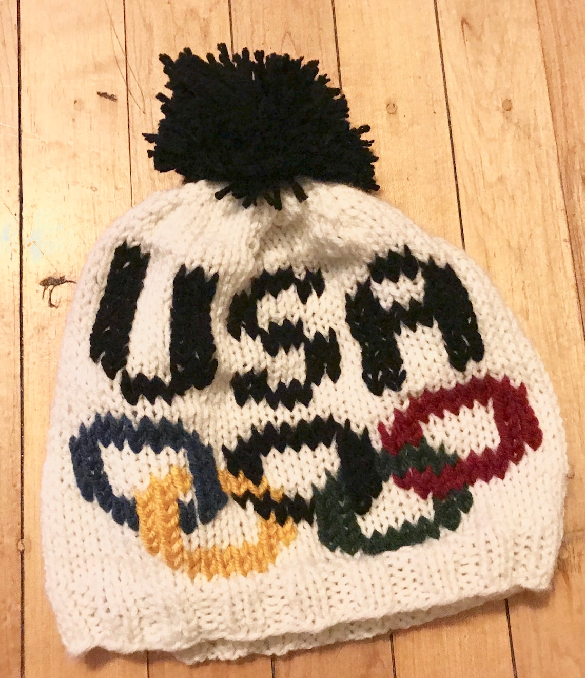 USA Hat OLYMPIC Rings Hat Hand Knit Hat Team USA - Etsy