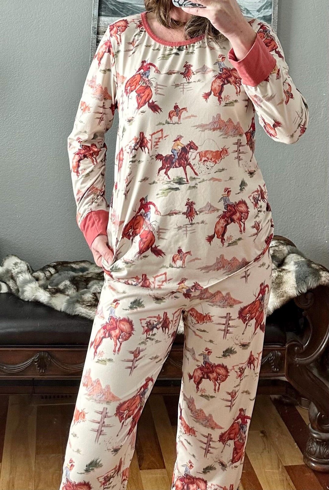 Retro Cowboy Pajamas: Matching Family Western Pjs - Etsy