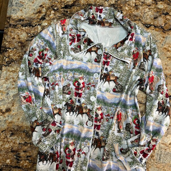 Santa Adult Pajamas - Etsy
