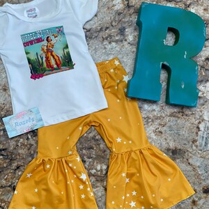 Yippee Ki Yay Cowgirl Bell Bottom Outfit, Mustard Yellow Star Flares - Etsy