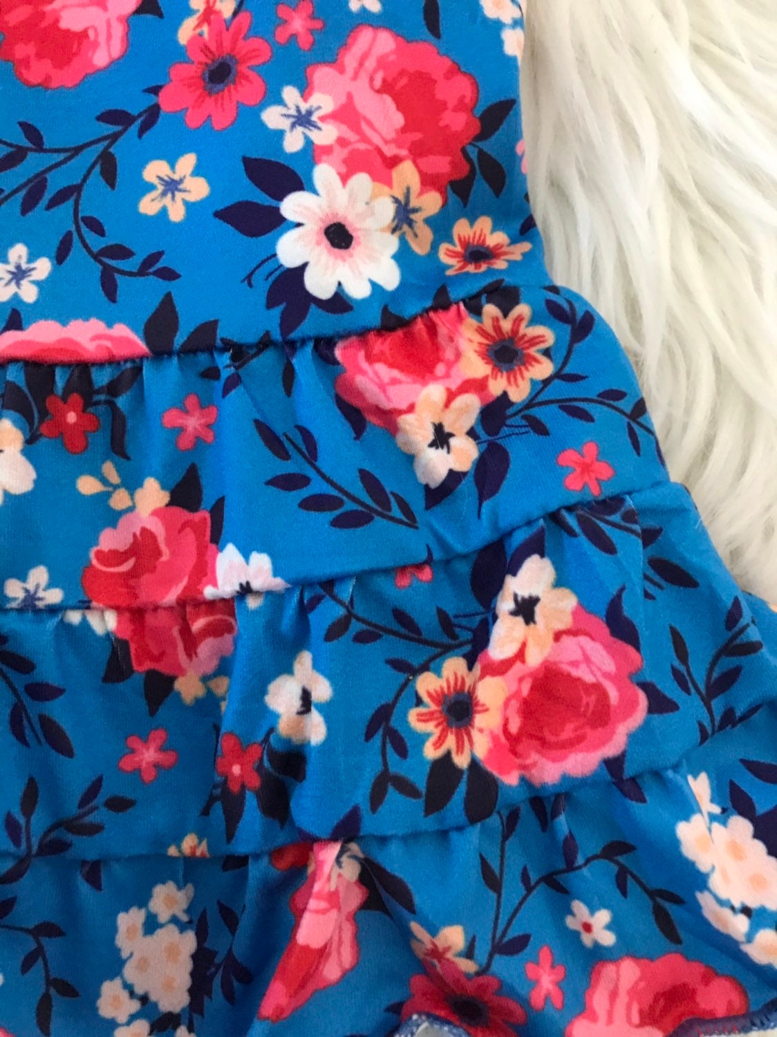 Blue Floral Bell Bottoms Spring Flower Ruffle Flare Bells - Etsy