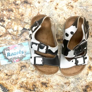 COW PRINT Sandals, Kids WESTERN Cow Cork Sandals - Etsy