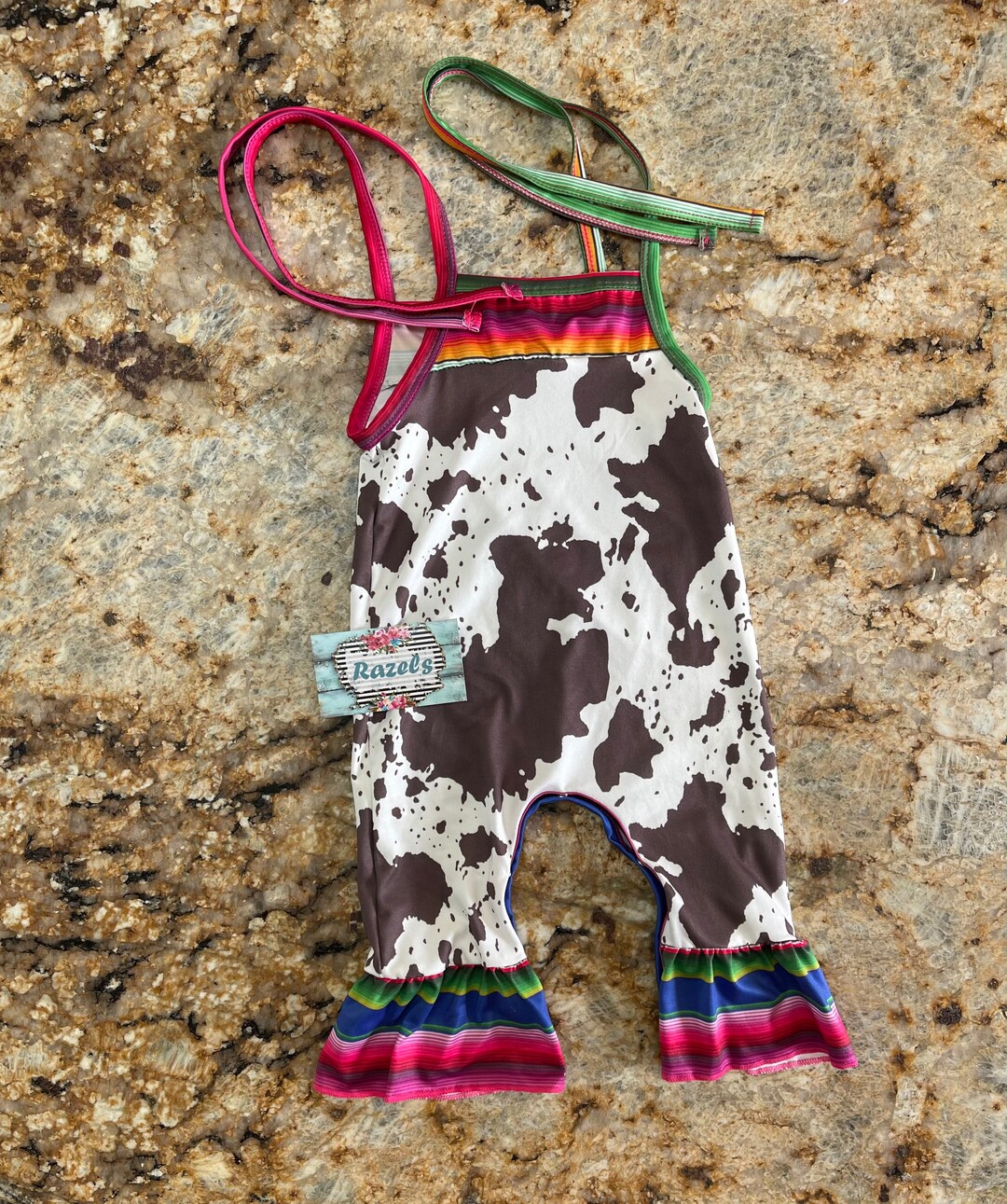 COWPRINT and SERAPE Romper, Cowgirl Jumpsuit, Western Country Girl ...