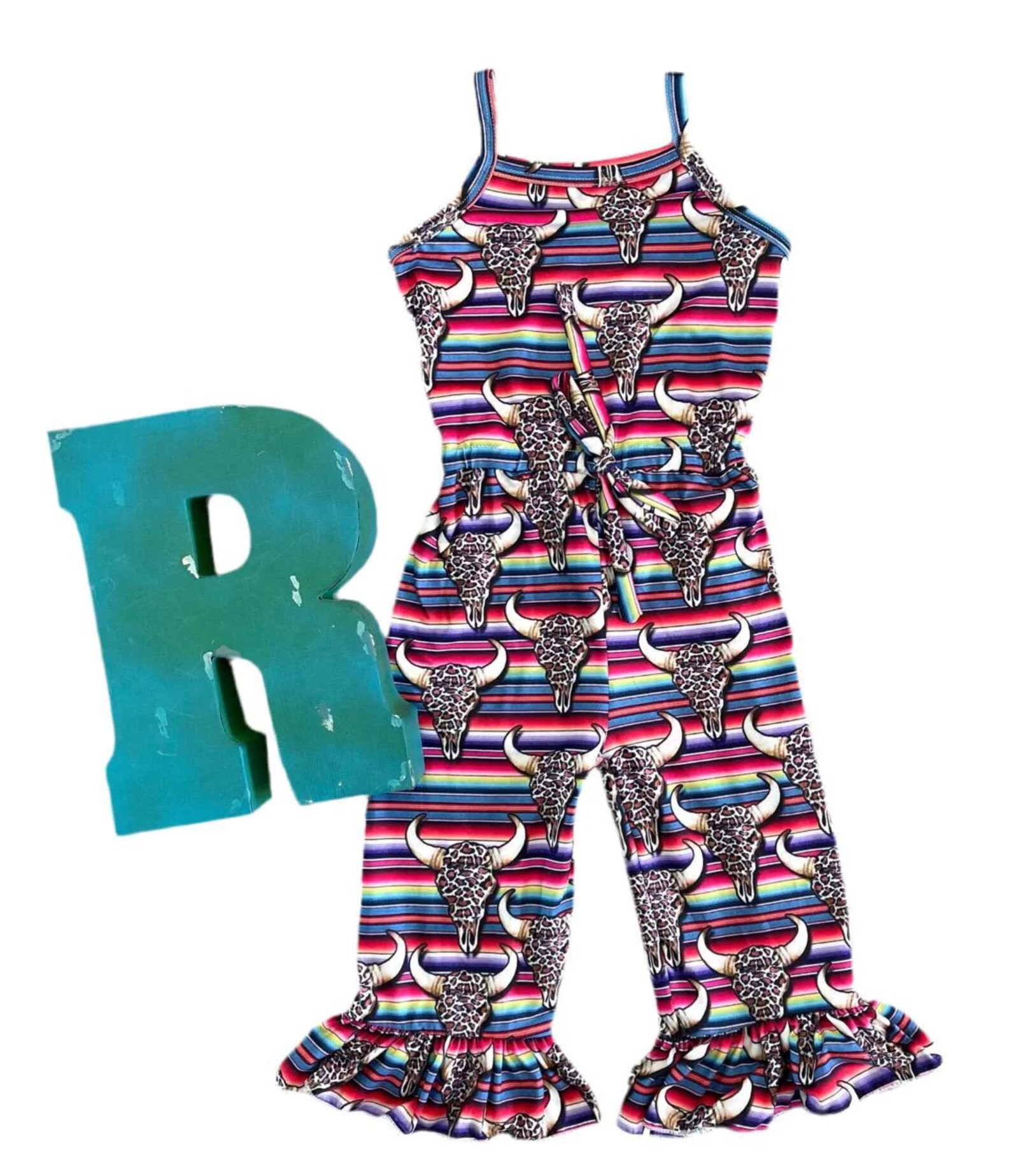 Girls' Serape Bell Bottom Jumpsuit: Western Cowgirl Romper - Etsy