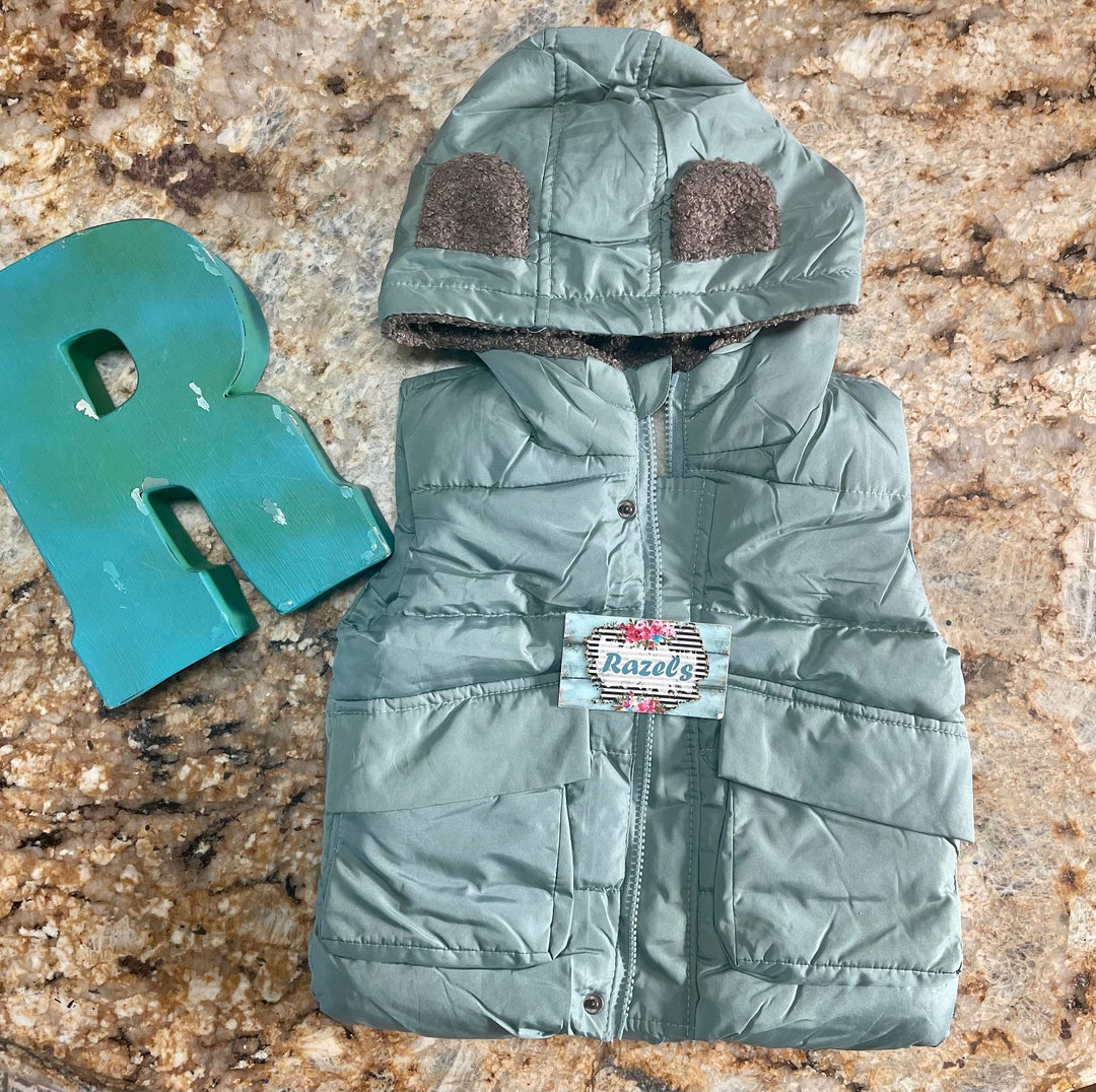 Warm Lightweight Puffer Vest, Animal Ear Vest - Etsy