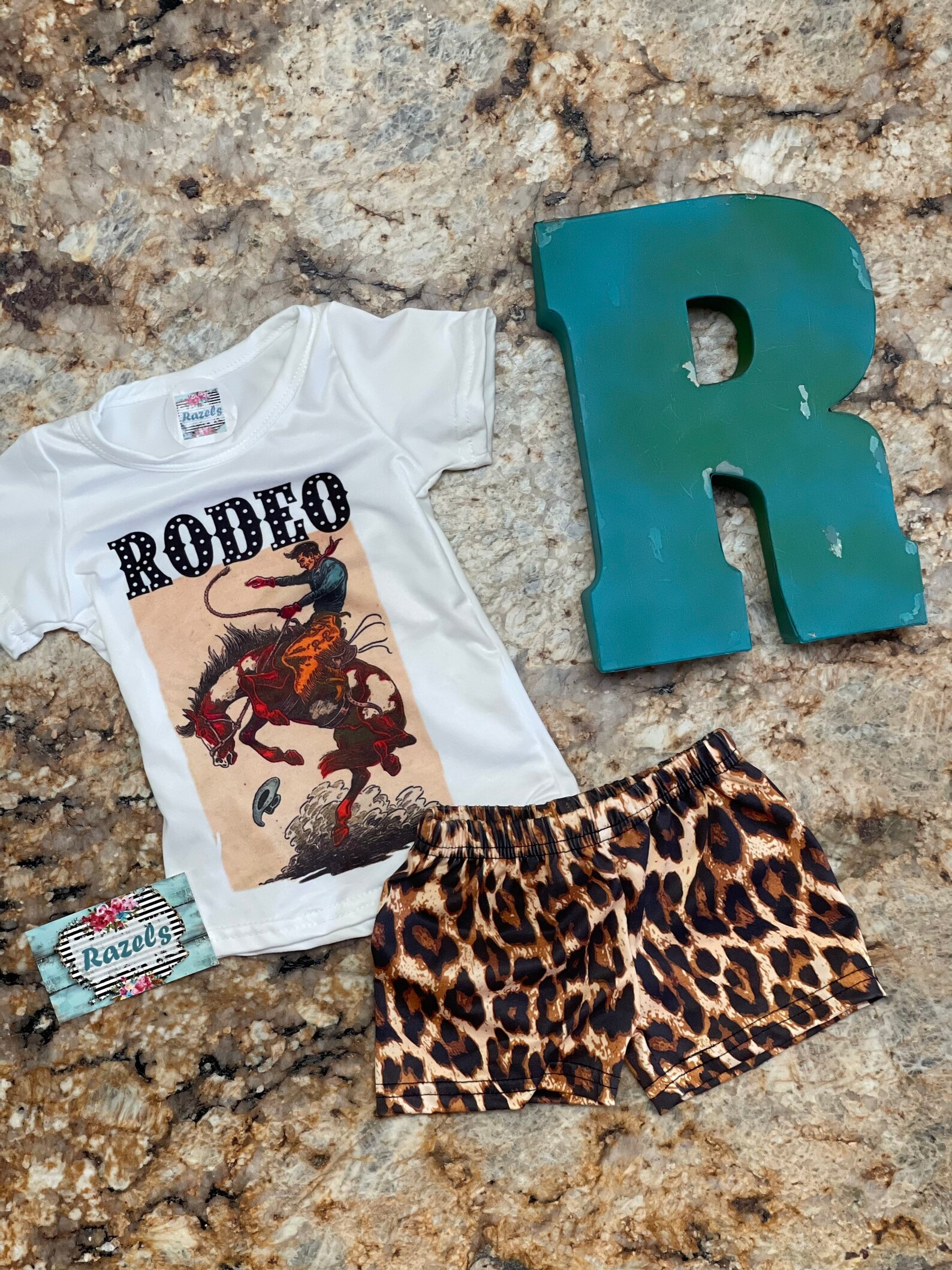 LEOPARD Rodeo COWBOY Short Set Western Baby Girls Bucking - Etsy