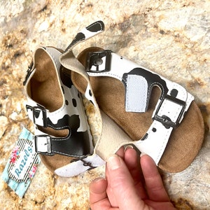 COW PRINT Sandals, Kids WESTERN Cow Cork Sandals - Etsy