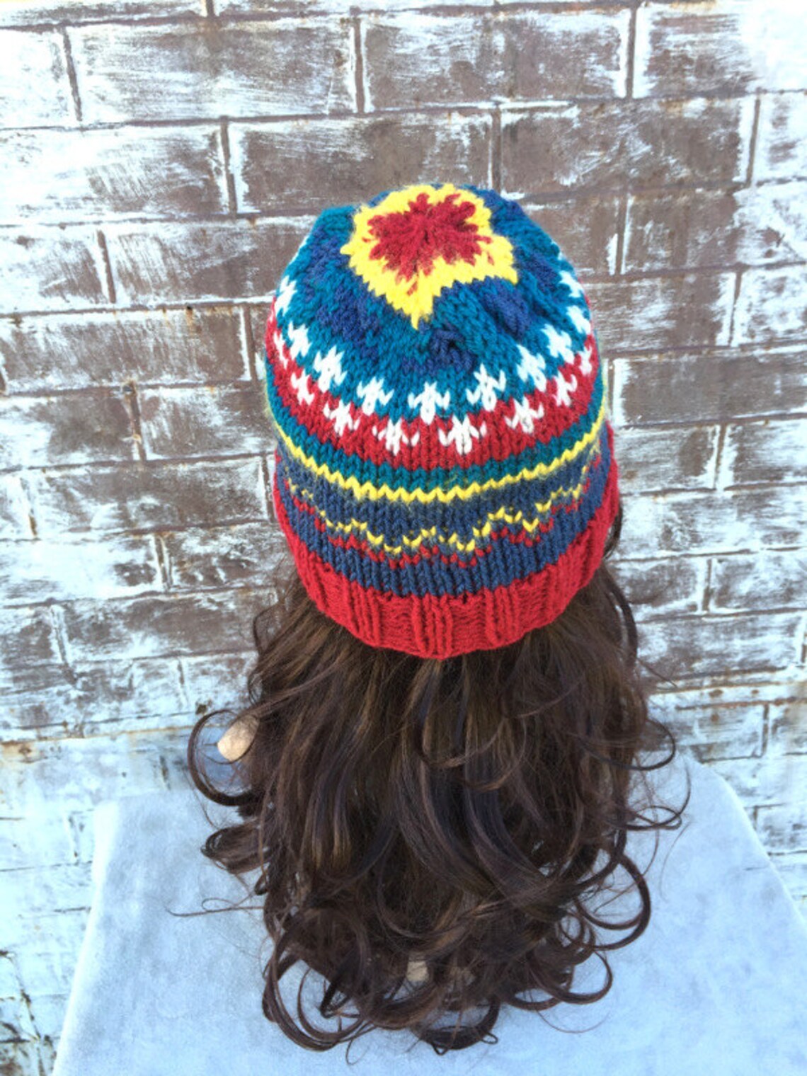 Colorful FAIR ISLE Stocking HAT Beanie Norwegian Scandinavian - Etsy