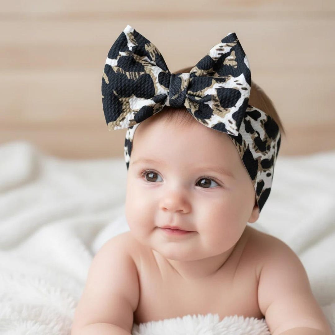 Big Bow Baby Headband: Stretchy Hand-tied Headband - Etsy