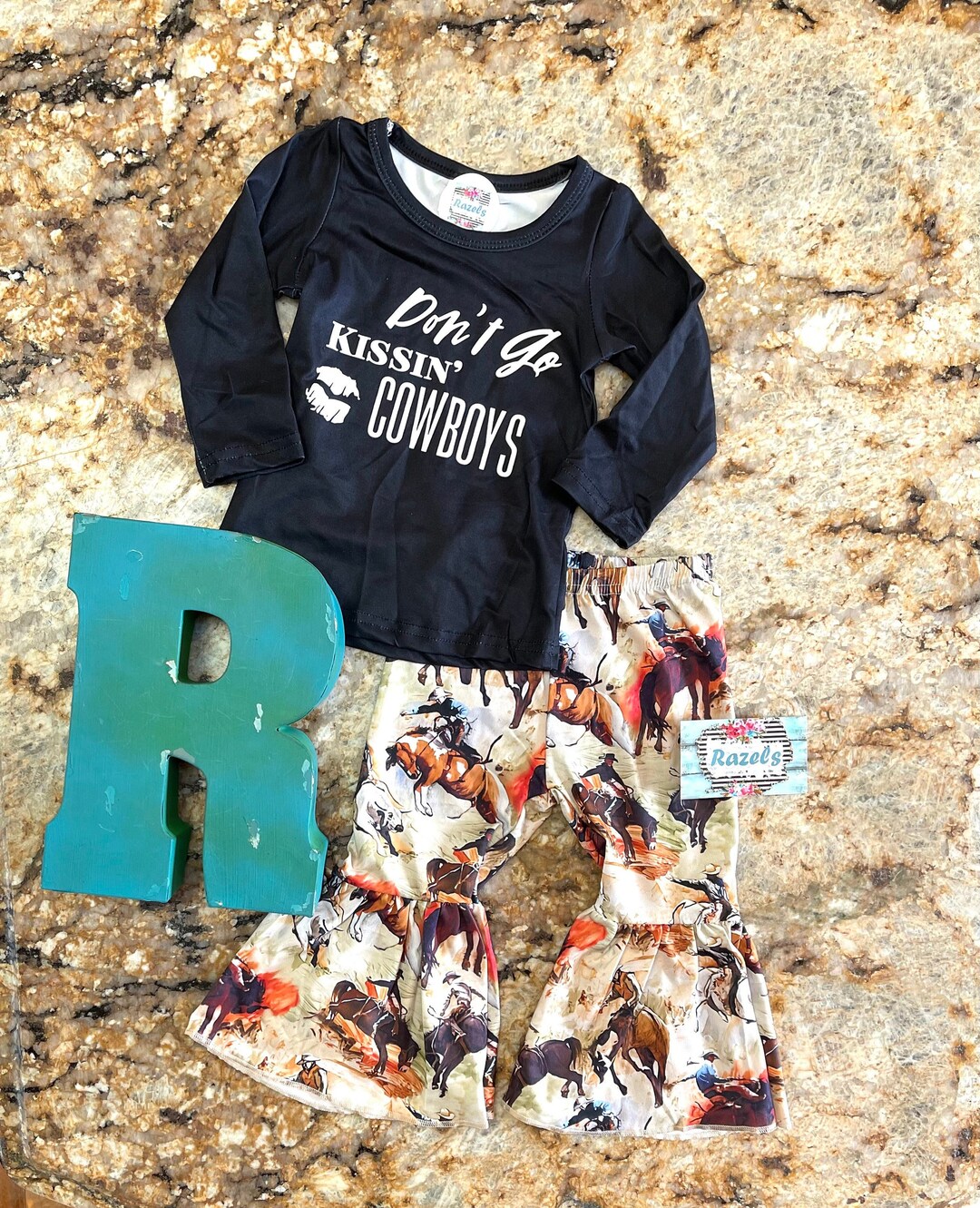 Dont Go Kissing Cowboys Bell Bottoms, Cowboy Rodeo Flare Pants - Etsy