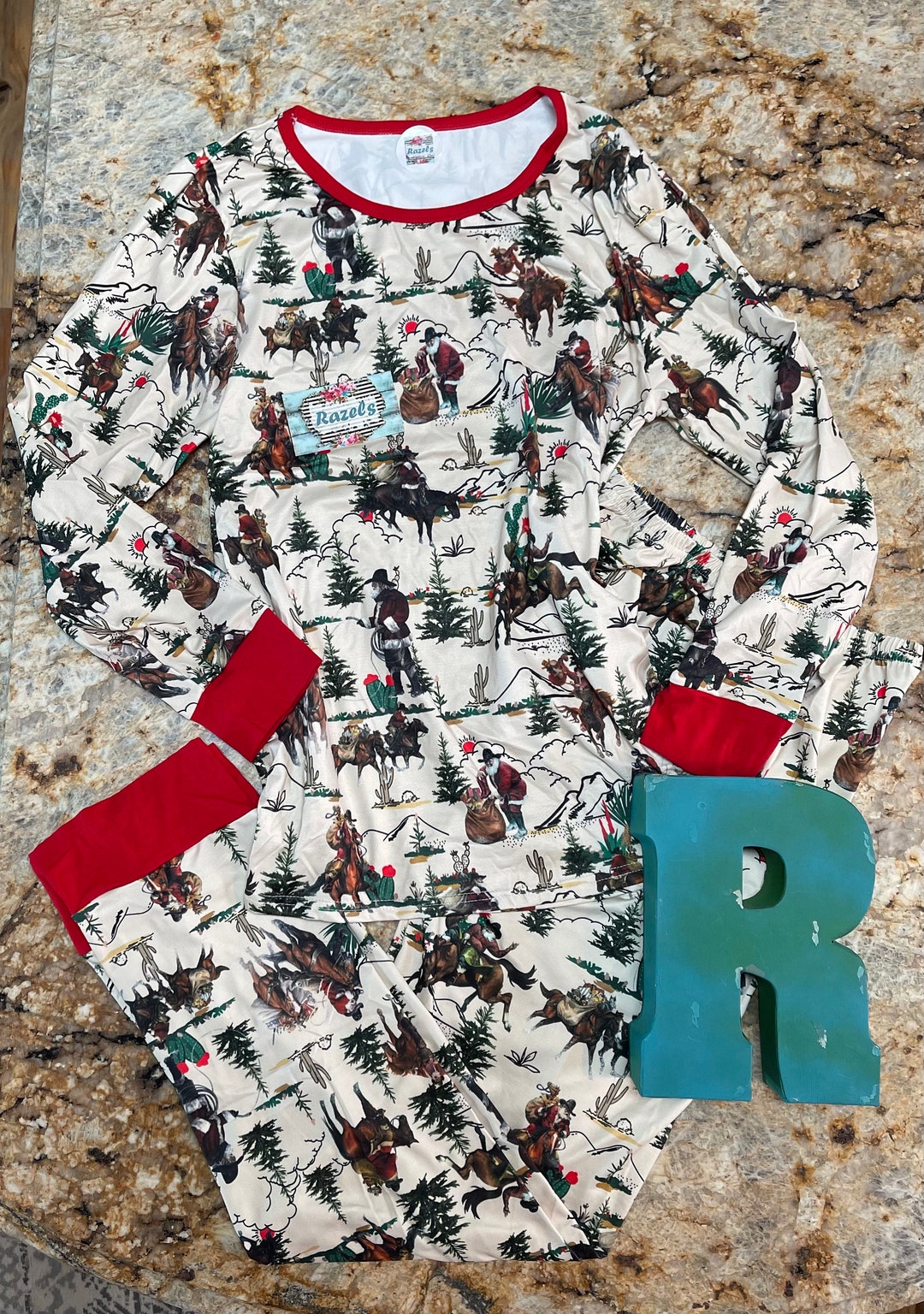 Cowboy Christmas Pajamas Western FAMILY CHRISTMAS Pjs / Adult - Etsy