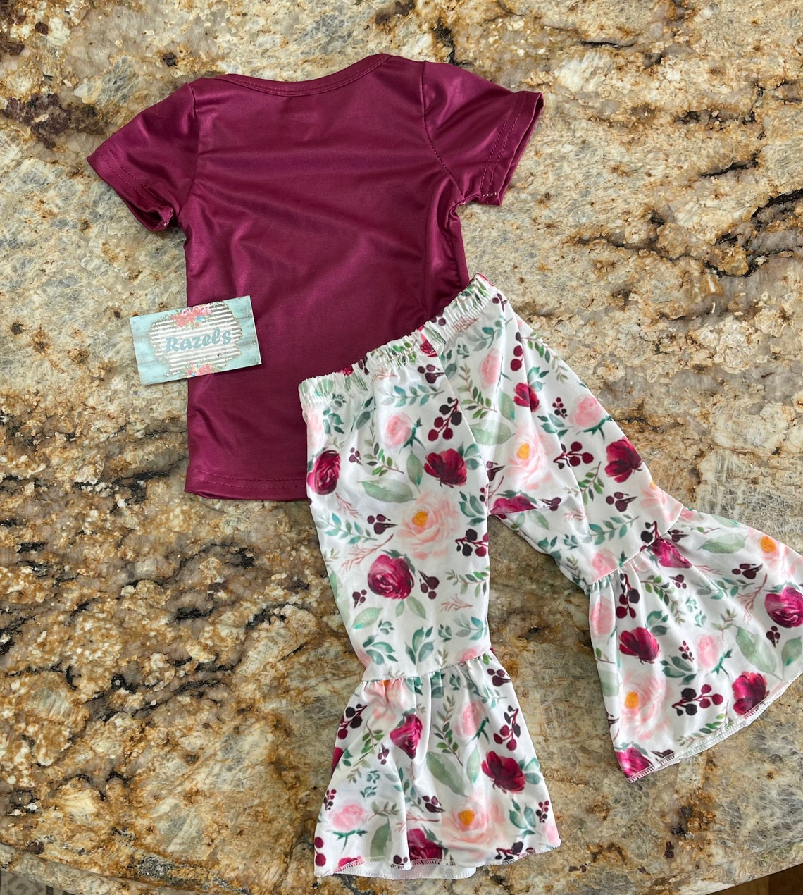 WILDFLOWER BELL Bottom T-shirt Set / Purple Floral Flower - Etsy